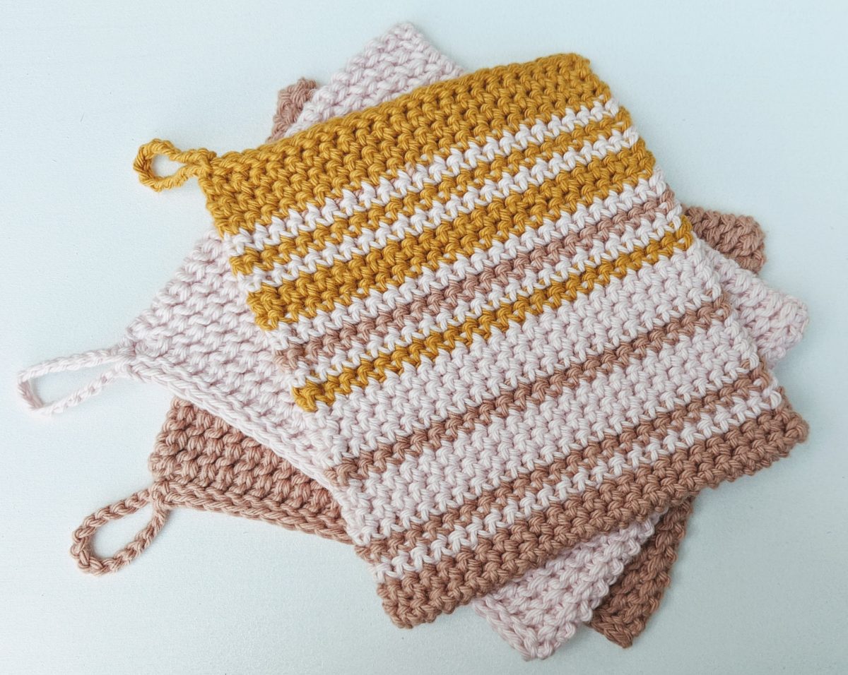 Crochet Thermal Stripes Potholder - My Crochet Space