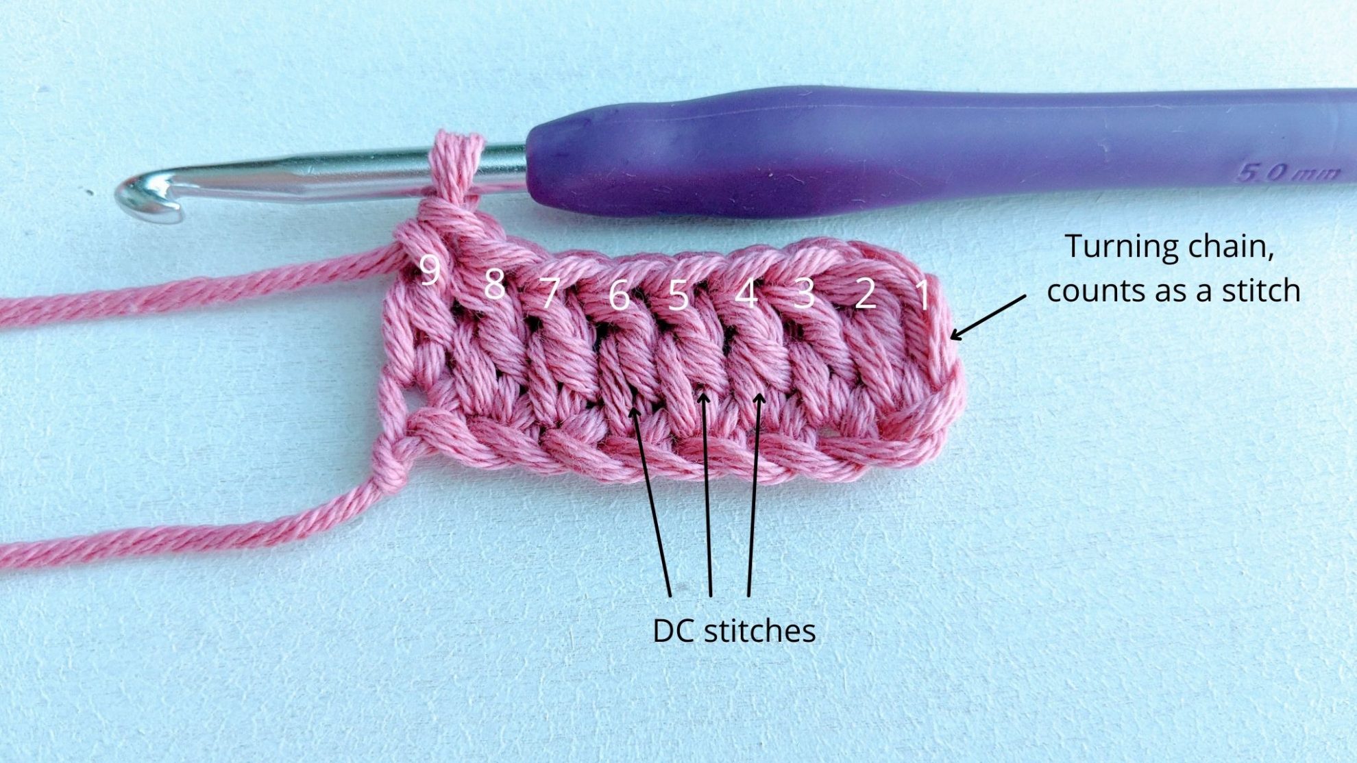 How to Double Crochet Stitch for Beginners (US Terms) - My Crochet Space