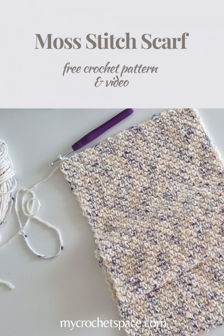 Crochet Moss Stitch Scarf - My Crochet Space