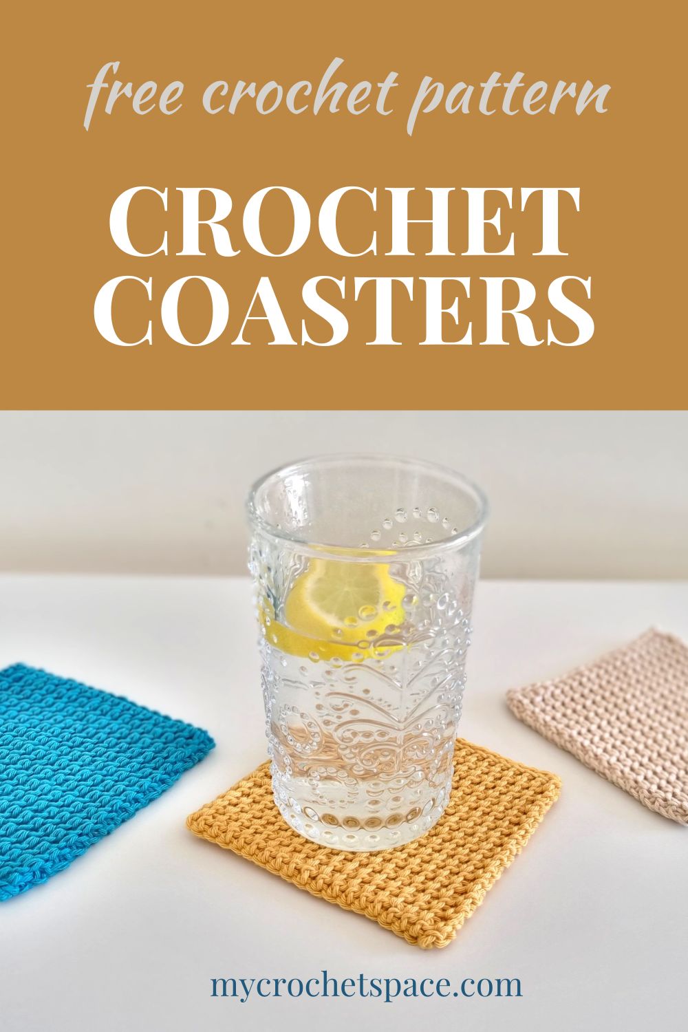 Modern Square Crochet Coasters - My Crochet Space
