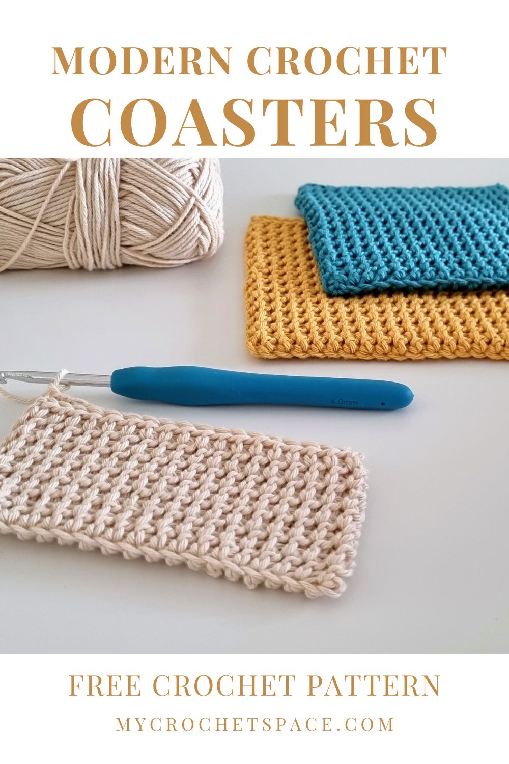 Modern Square Crochet Coasters - My Crochet Space Modern Square Crochet Coasters - My Crochet Space