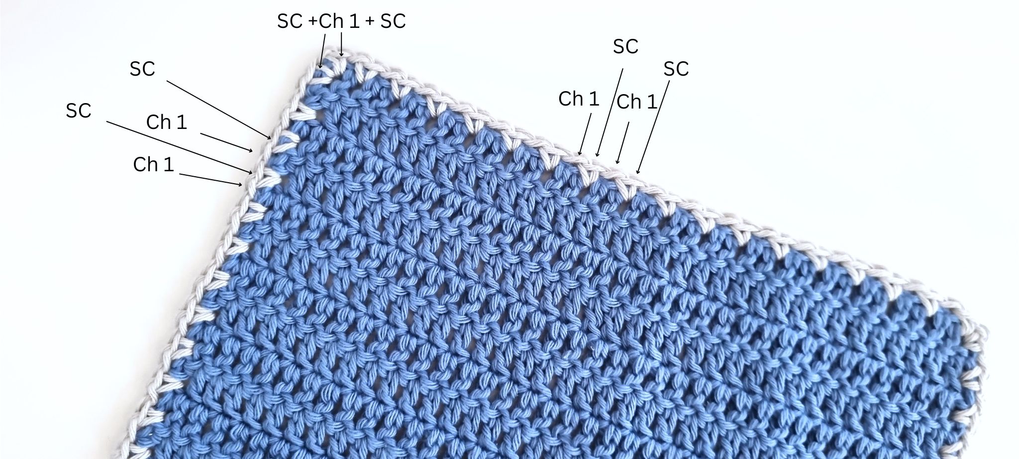 Beginner Double Crochet Dishcloth Pattern - My Crochet Space