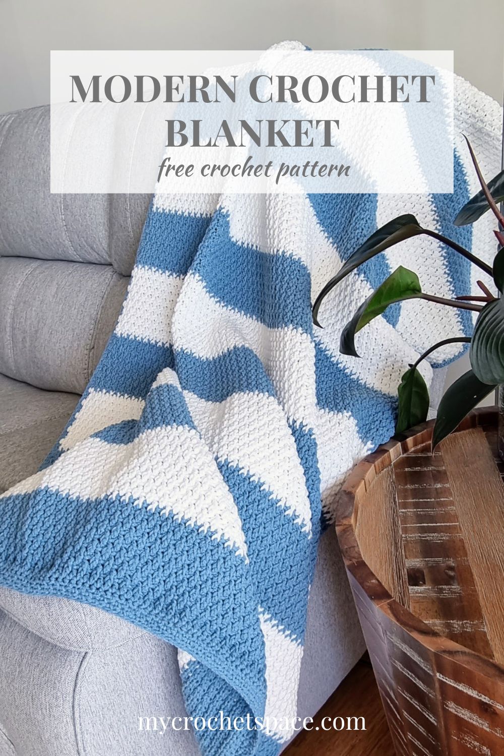 Modern Crochet Blanket - Sea Breeze Throw - My Crochet Space
