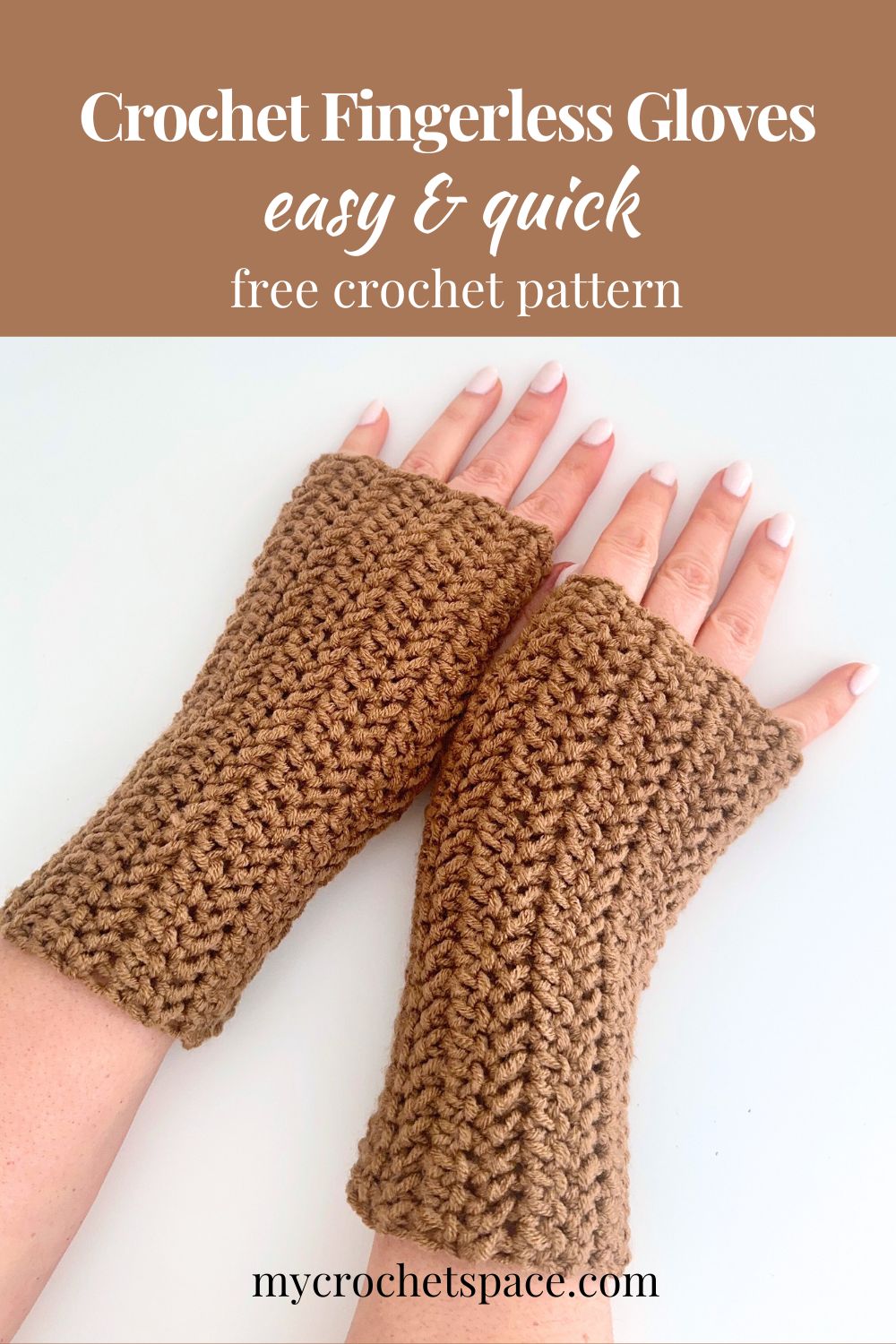 Cozy Up for Fall - Herringbone Crochet Fingerless Gloves - My Crochet Space