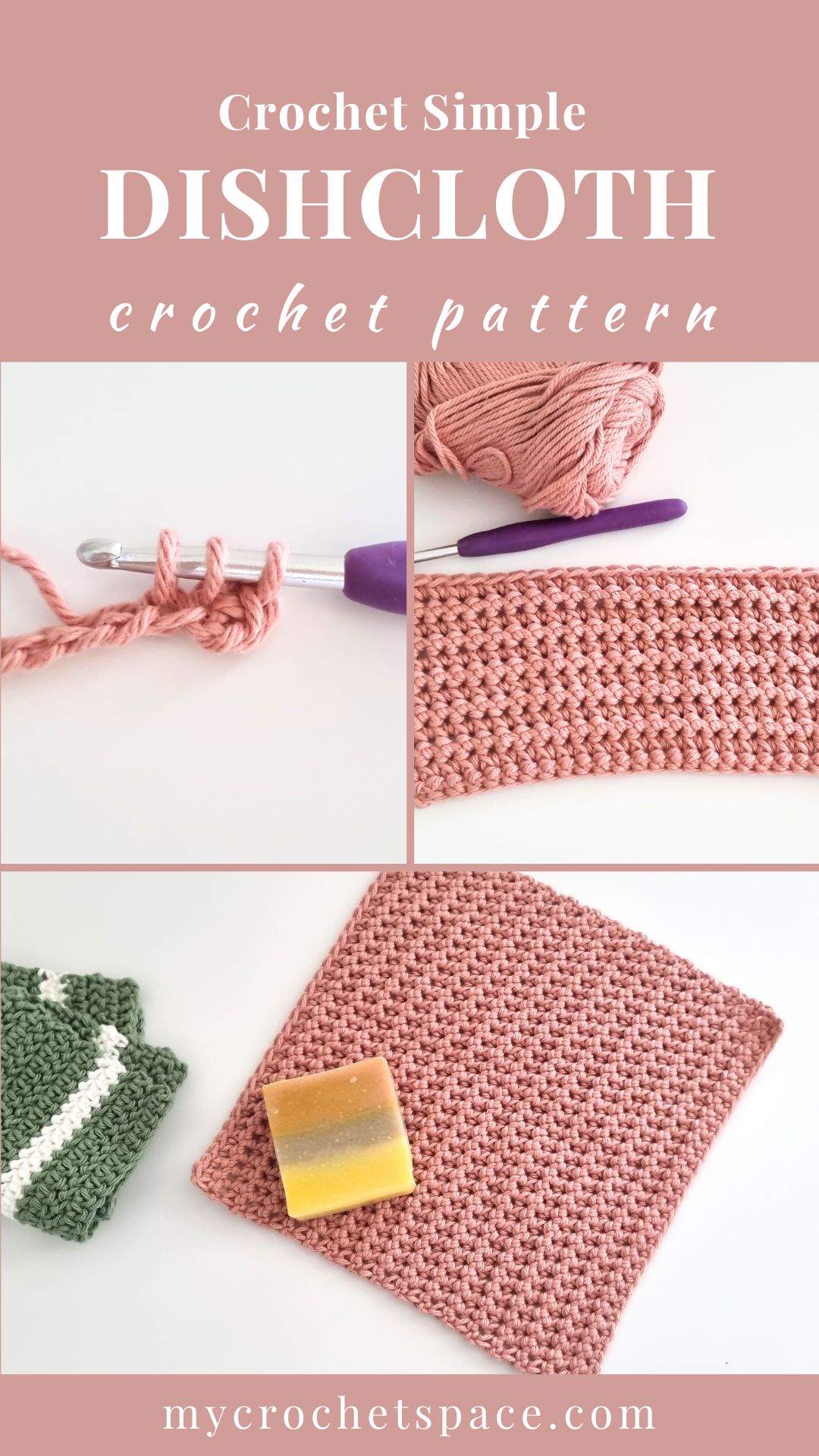 Simple Crochet Dishcloth Pattern - My Crochet Space