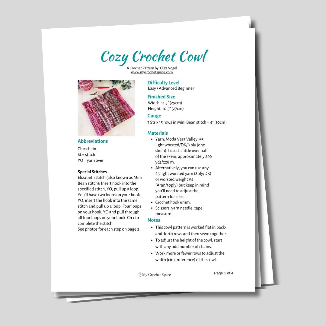 Cozy Crochet Cowl - My Crochet Space