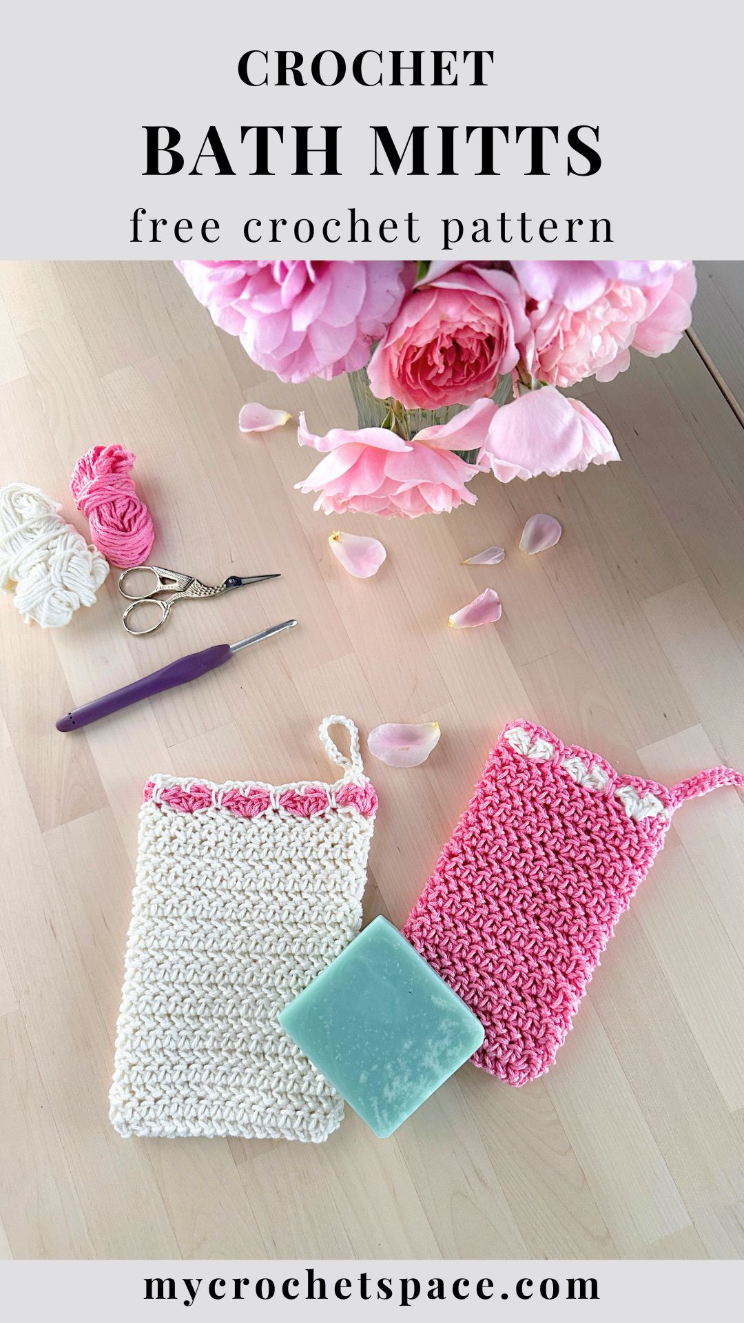 Me Time Crochet Bath Mitts - Free Pattern - My Crochet Space