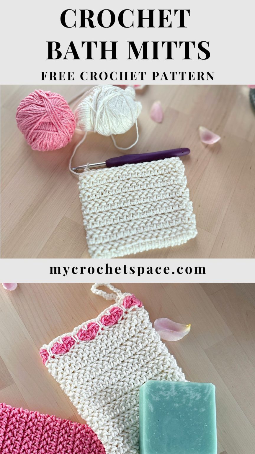 Me Time Crochet Bath Mitts - Free Pattern - My Crochet Space