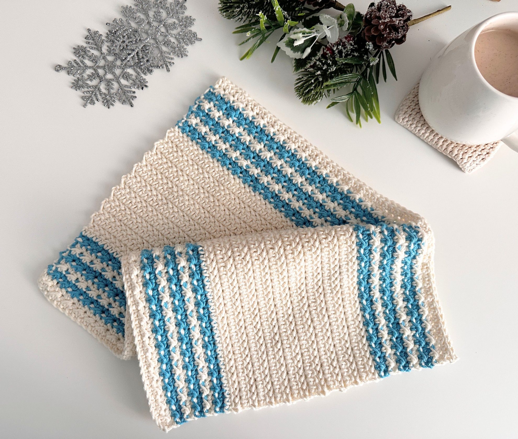 Frosty Days - Crochet Hand Towel Pattern - My Crochet Space